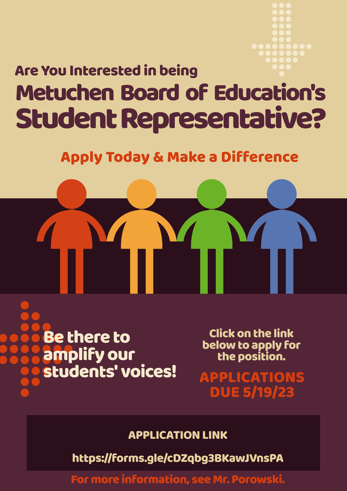MHS Student Representative to the Board of Education | Metuchen High School
